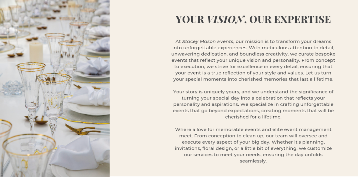 Stacey Mason Events Website